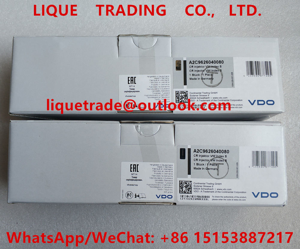 VDO fuel injector A2C9626040080, 03L130277B , 03L130277S, 03L 130 277 B, 03L 130 277 S , for VW ...