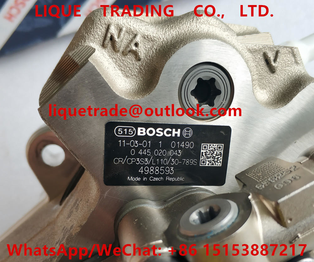 BOSCH Common Rail Fuel Pump 0445020043 , 0 445 020 043 , 4988593 , 0445 ...